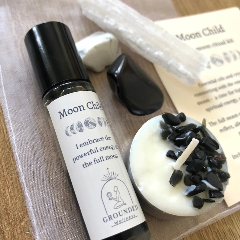 Full Moon Ritual Moon Child Gift Set | Crystals | Essential Oils ...