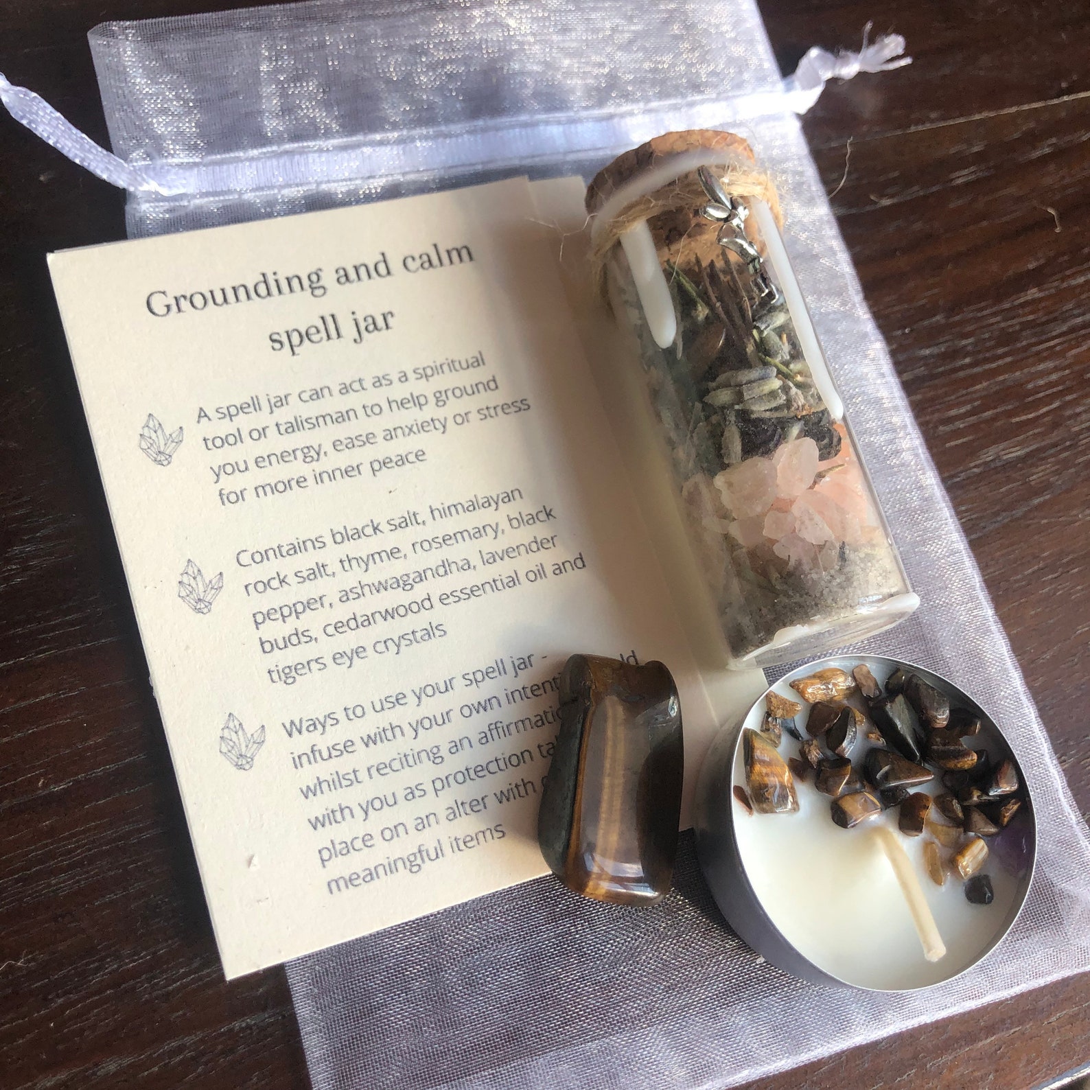 Spell Kit Grounding and Calm Spell Jar Witch Craft Pagan Manifestation ...