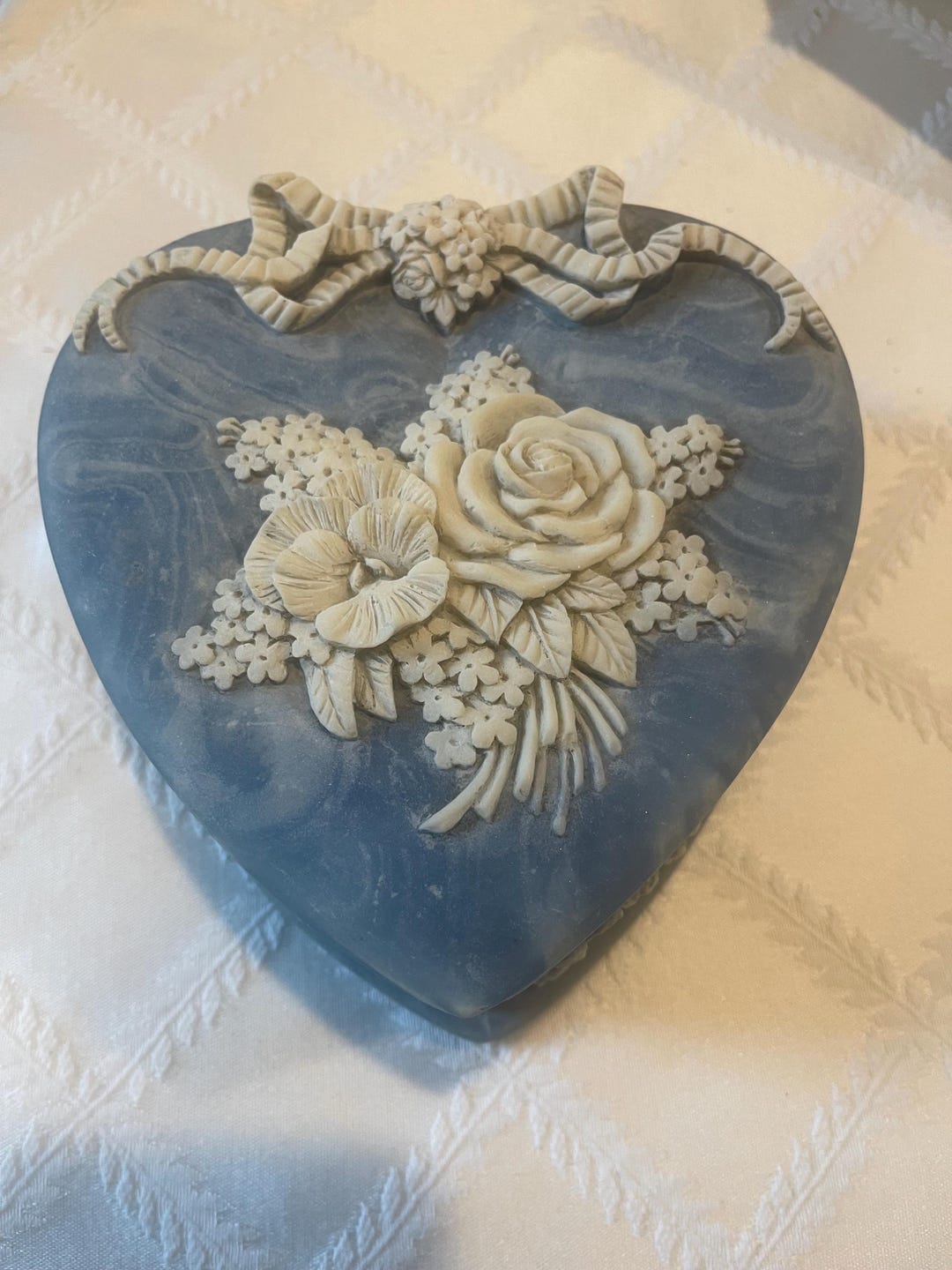 Inoclay Vintage Blue Stone Heart Box - Etsy