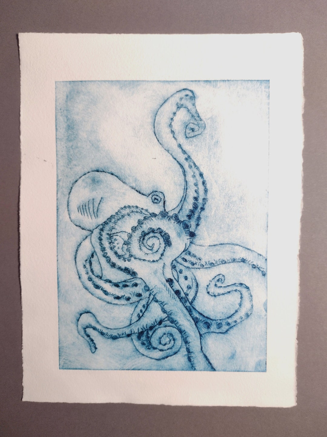 Art Print: Waving Octopus - Etsy