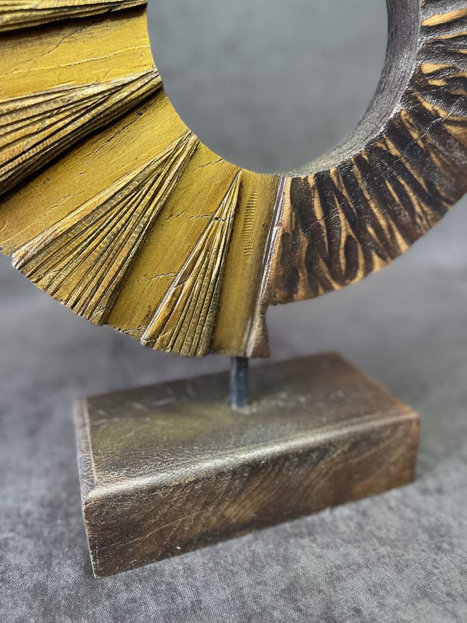 Abstract Art Wooden Sculpture Sun Simbol Sculpture in the - Etsy