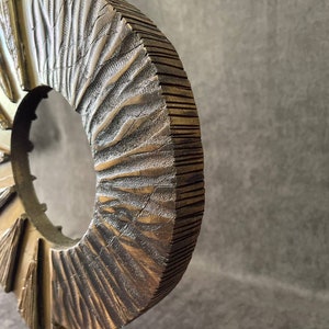 Abstract Art Wooden Sculpture, Sun Simbol, Sculpture in the Round ...