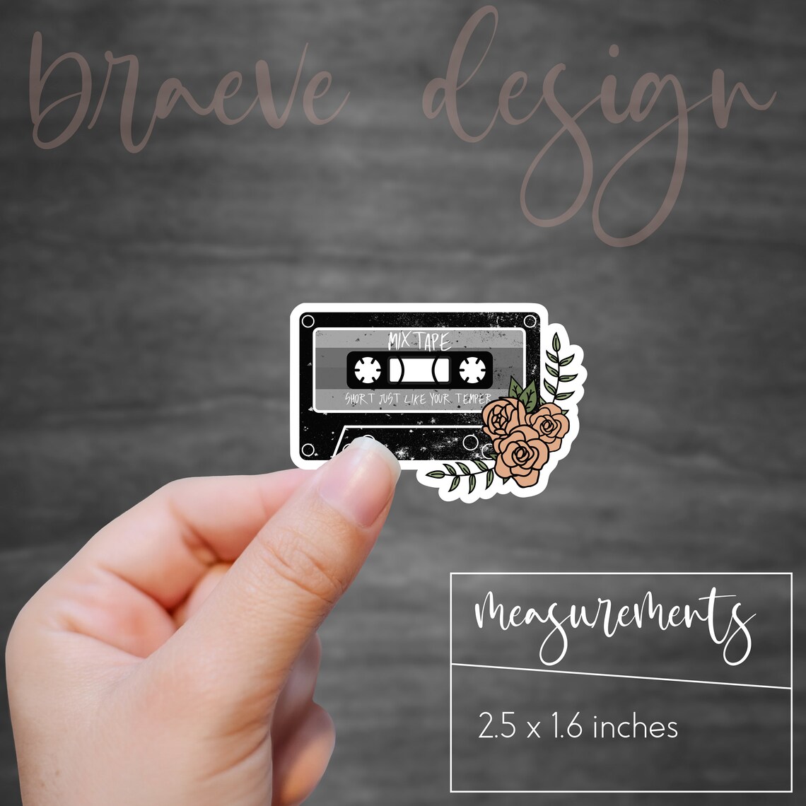Brand New Band Mixtape Vinyl Sticker, Short Just Like Your Temper ...