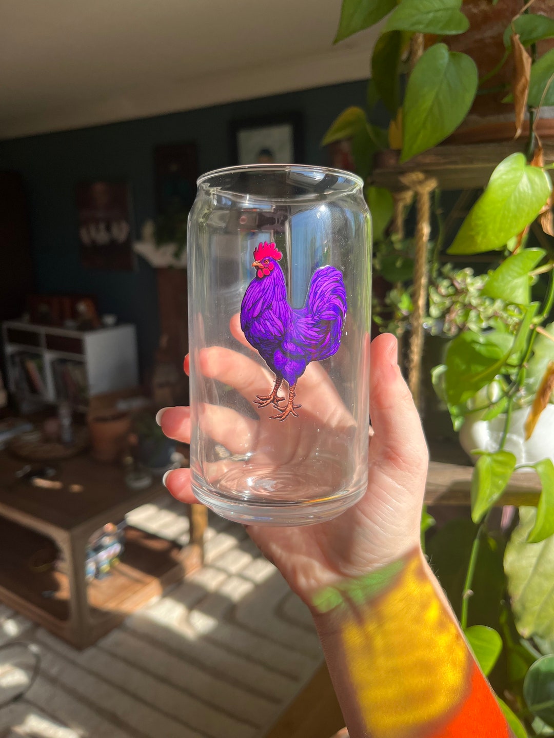 Chicken Can-shaped Glass Animal Glassware Animal Lover Drinkware ...