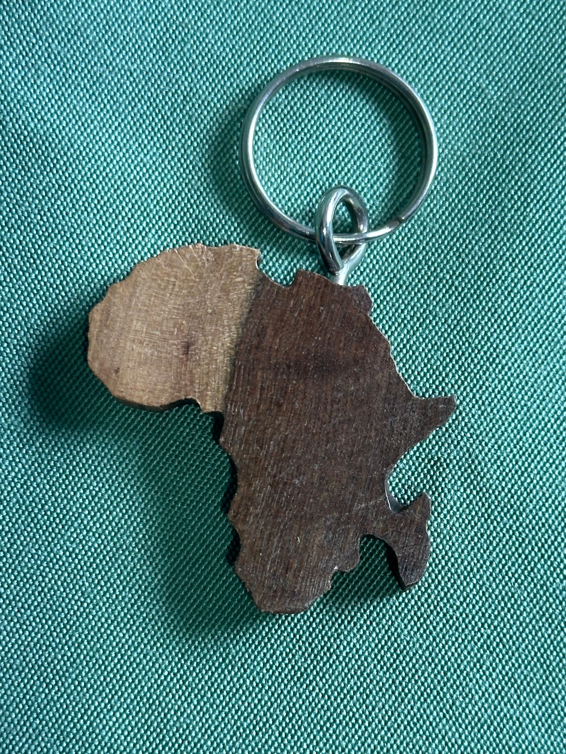 African Carved Wood Keychain: African Continent (one Included in Order ...