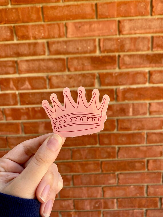 Pink Crown Sticker Princess Crown Sticker Princess Sticker | Etsy