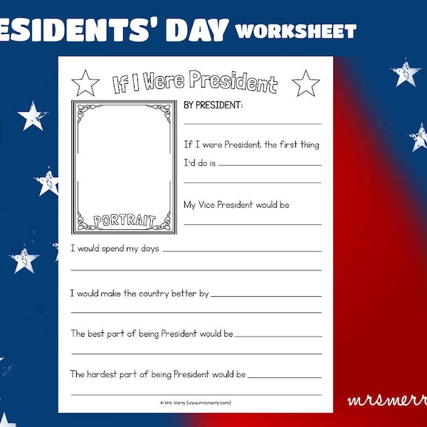 Presidents Day Worksheets - Etsy