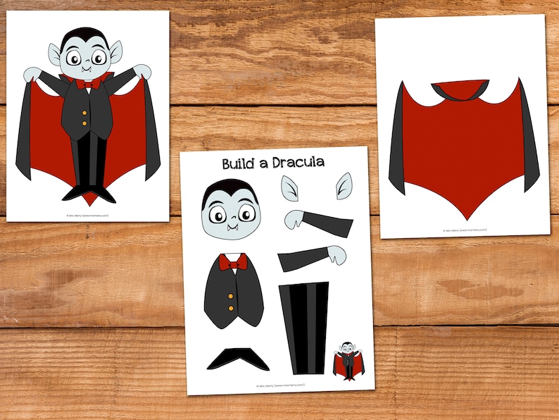 Builld a Dracula Craft | Vampire Template | Printable Halloween Craft ...