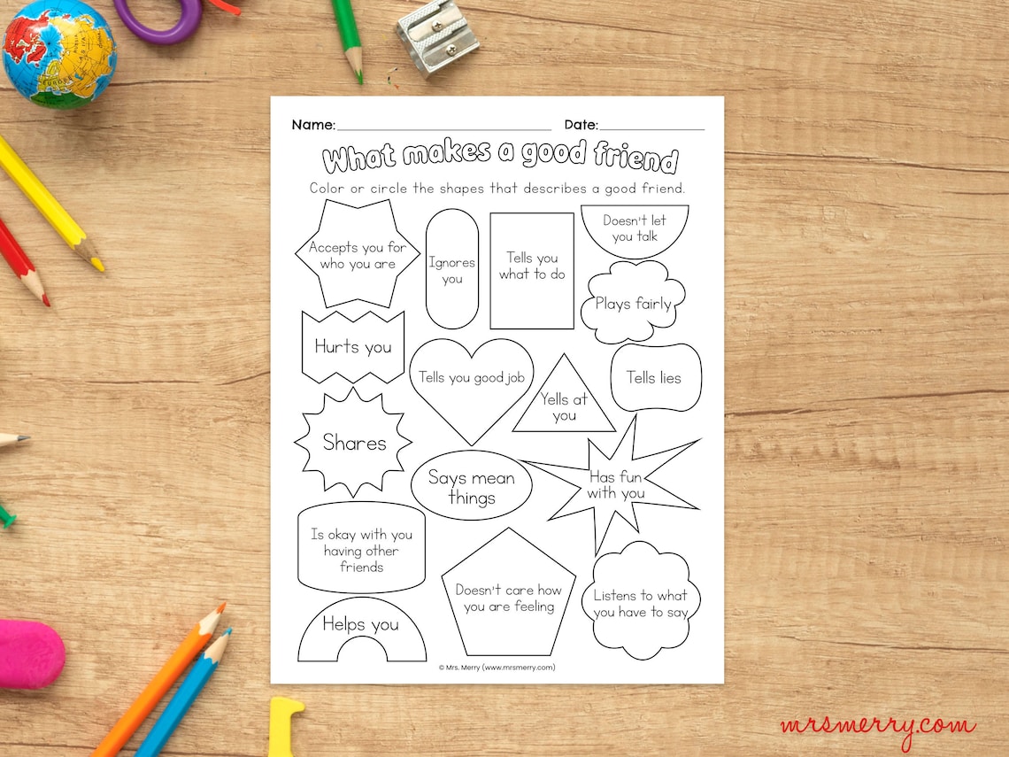 Kindergarten Friendship Skills Bundle | Friendship Worksheets ...