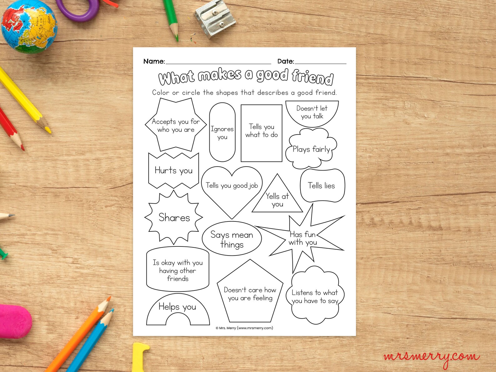 Kindergarten Friendship Skills Bundle | Friendship Worksheets ...