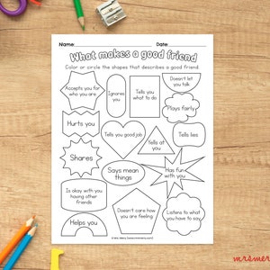 Kindergarten Friendship Skills Bundle | Friendship Worksheets ...
