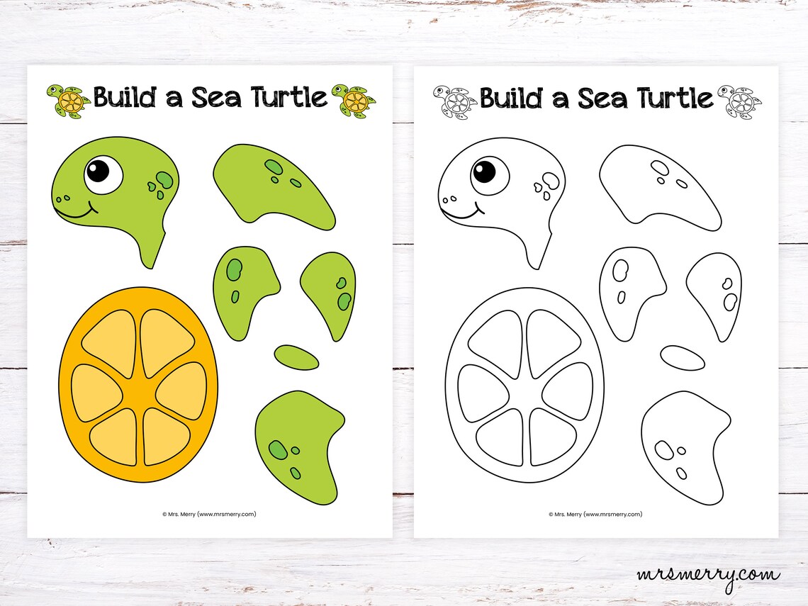 Make a Sea Turtle Craft | Sea Turtle Printable Kids Activity - Etsy