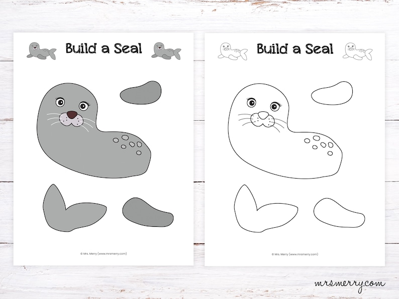 Make a Seal Craft | Seal Printable Activity for Kids - Etsy