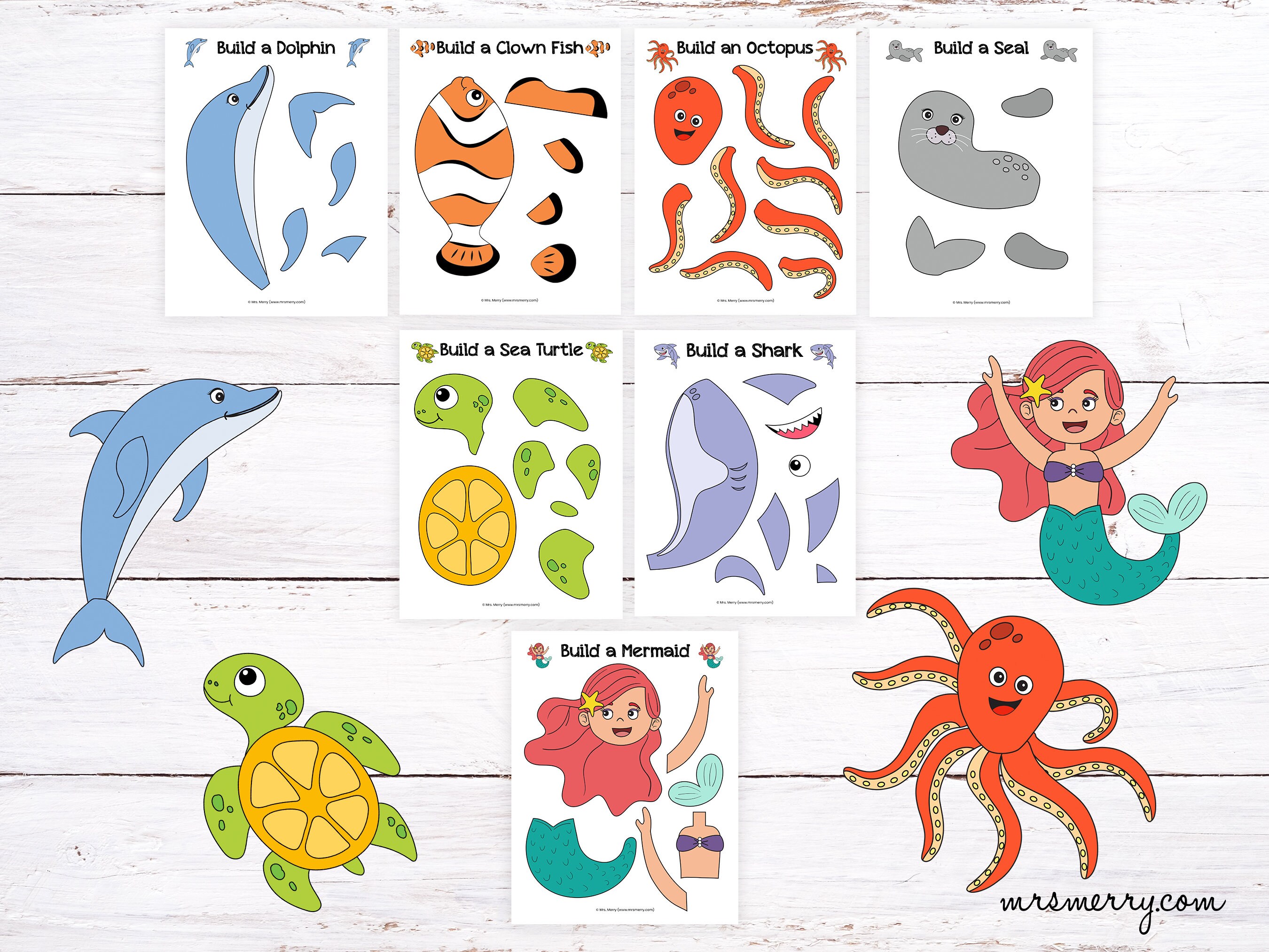 Ocean Animals Craft Kids Bundle - Etsy