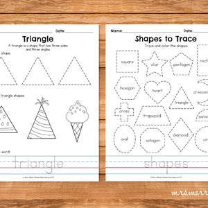 16 Shape Tracing Worksheets | Shape Printables for Preschool ...