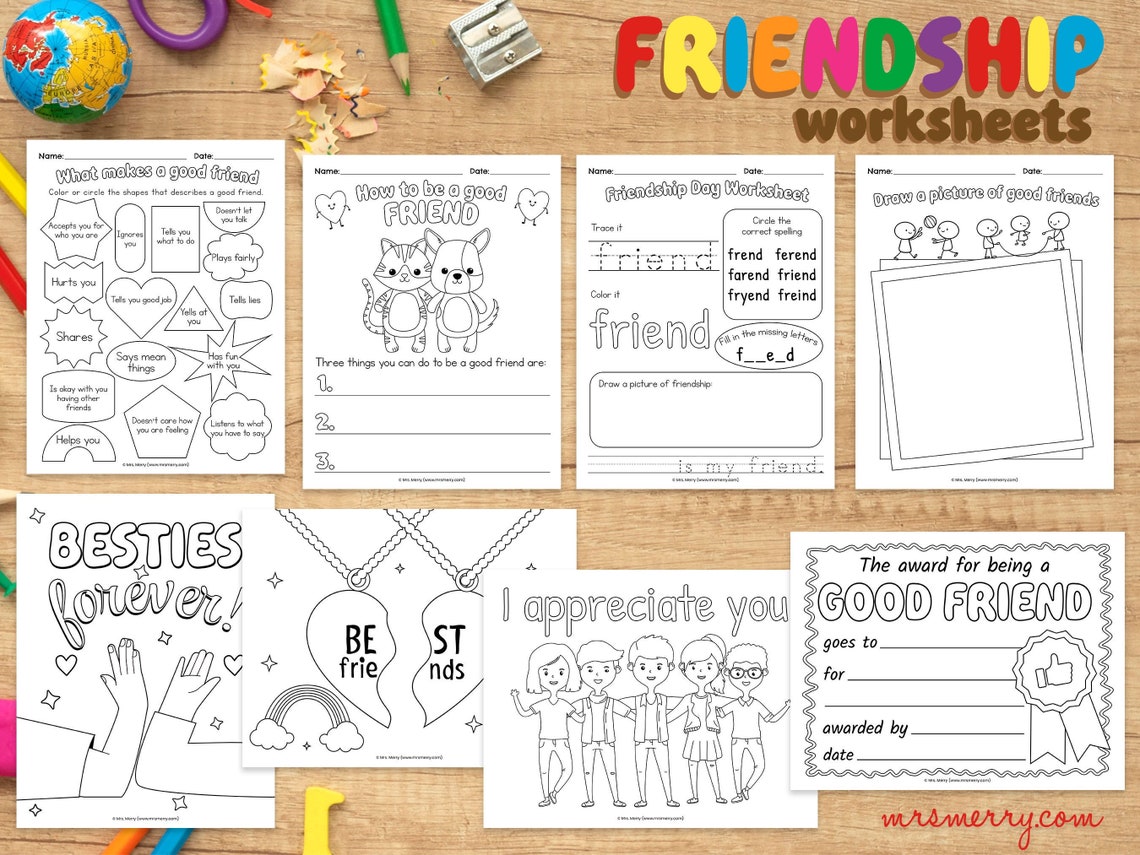 Kindergarten Friendship Skills Bundle | Friendship Worksheets ...