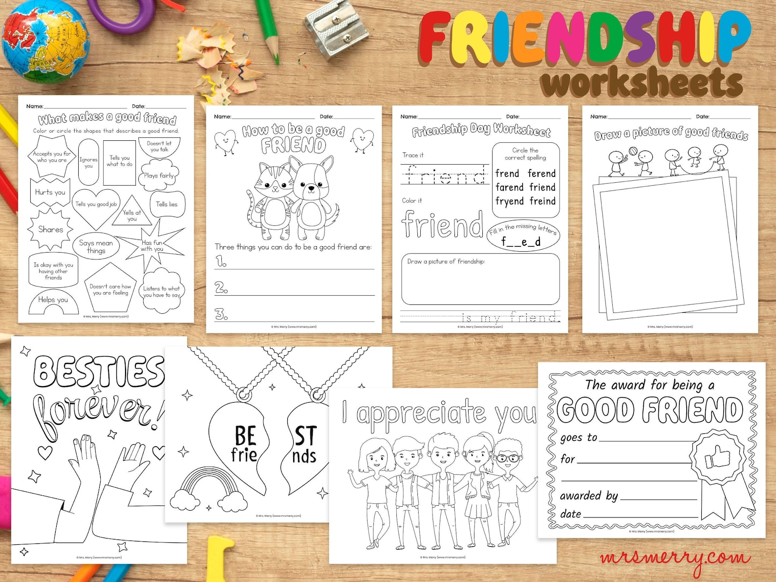 Kindergarten Friendship Skills Bundle | Friendship Worksheets ...