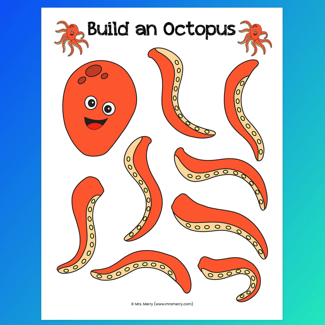 Make an Octopus Craft for Kids | Ocean Animal Printables - Etsy