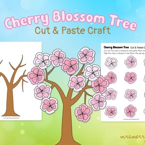 Cherry Blossom Tree Craft, Spring Craft for Kids, Spring Cut and Paste ...