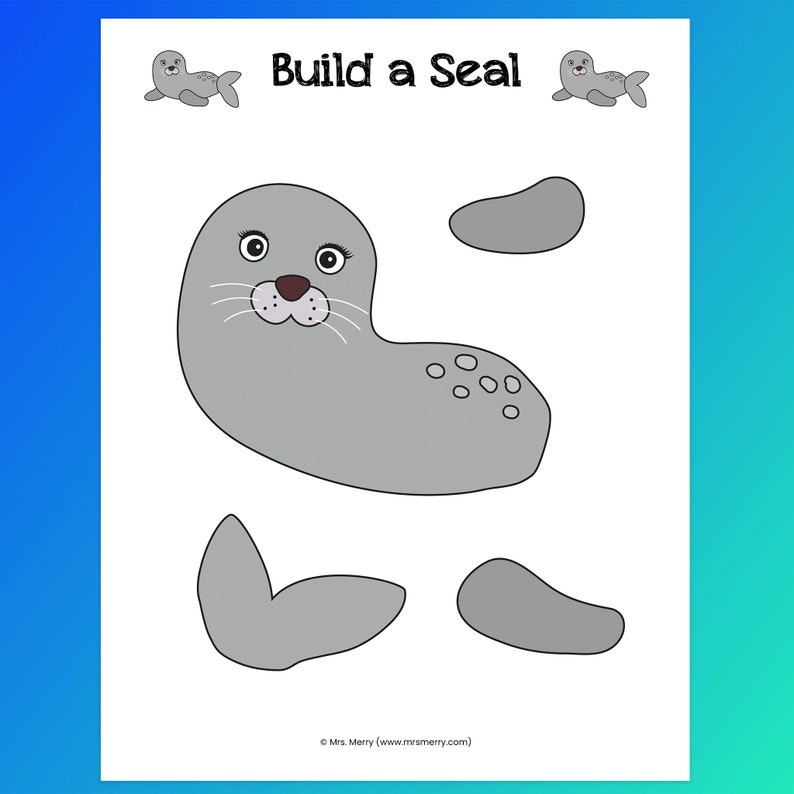 Make a Seal Craft | Seal Printable Activity for Kids - Etsy