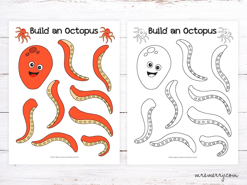 Make an Octopus Craft for Kids | Ocean Animal Printables - Etsy