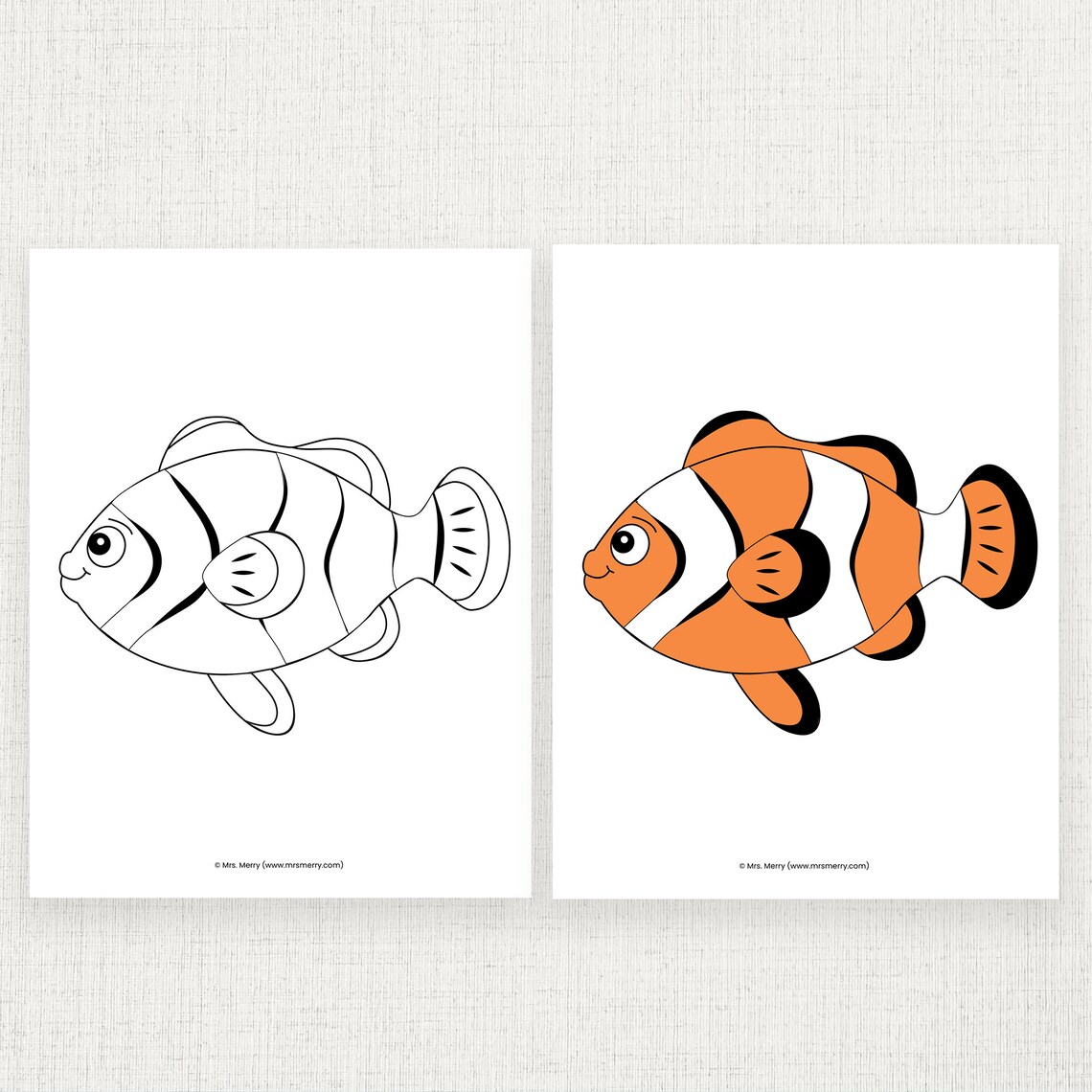 Make a Clown Fish Craft | Sea Animal Printable for Kids - Etsy