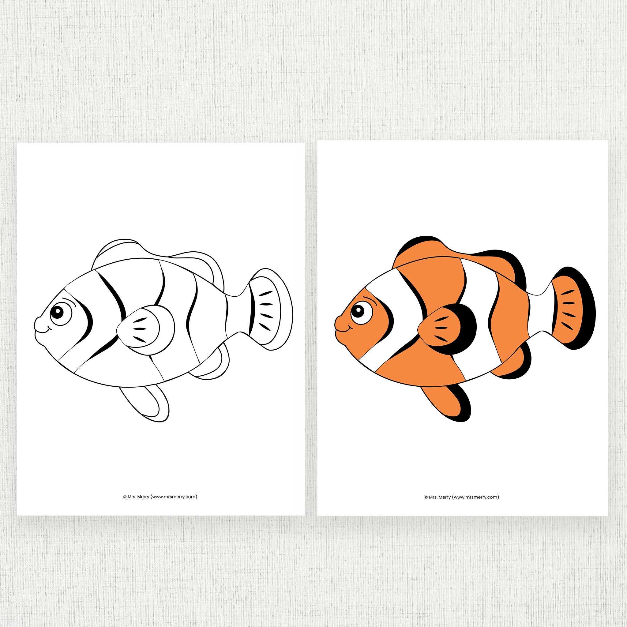 Make a Clown Fish Craft | Sea Animal Printable for Kids - Etsy