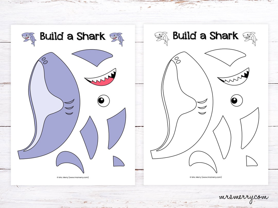 Make a Shark Kids Craft | Shark Activity for Kids Printable - Etsy