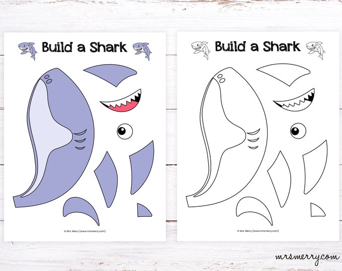 Make a Shark Kids Craft Shark Activity for Kids Printable - Etsy