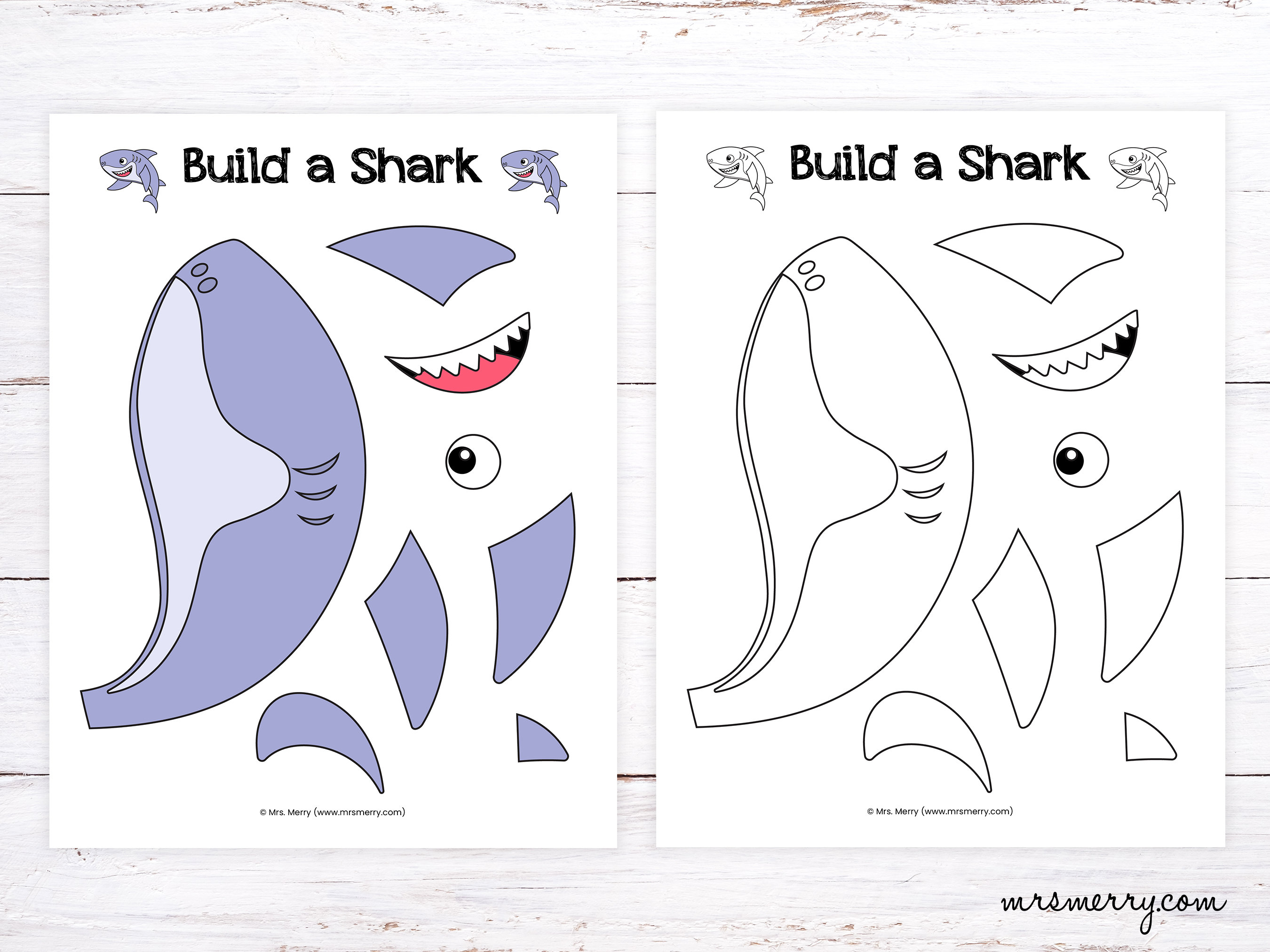 Make a Shark Kids Craft | Shark Activity for Kids Printable - Etsy