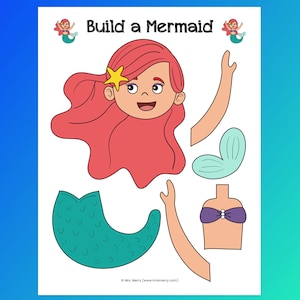 Make a Mermaid Craft for Kids | Mermaid Printable Activity - Etsy