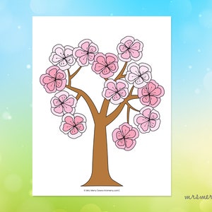 Cherry Blossom Tree Craft, Spring Craft for Kids, Spring Cut and Paste ...
