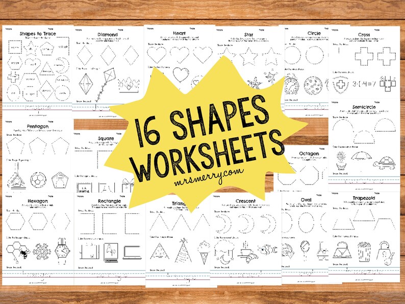16 Shape Tracing Worksheets | Shape Printables for Preschool ...