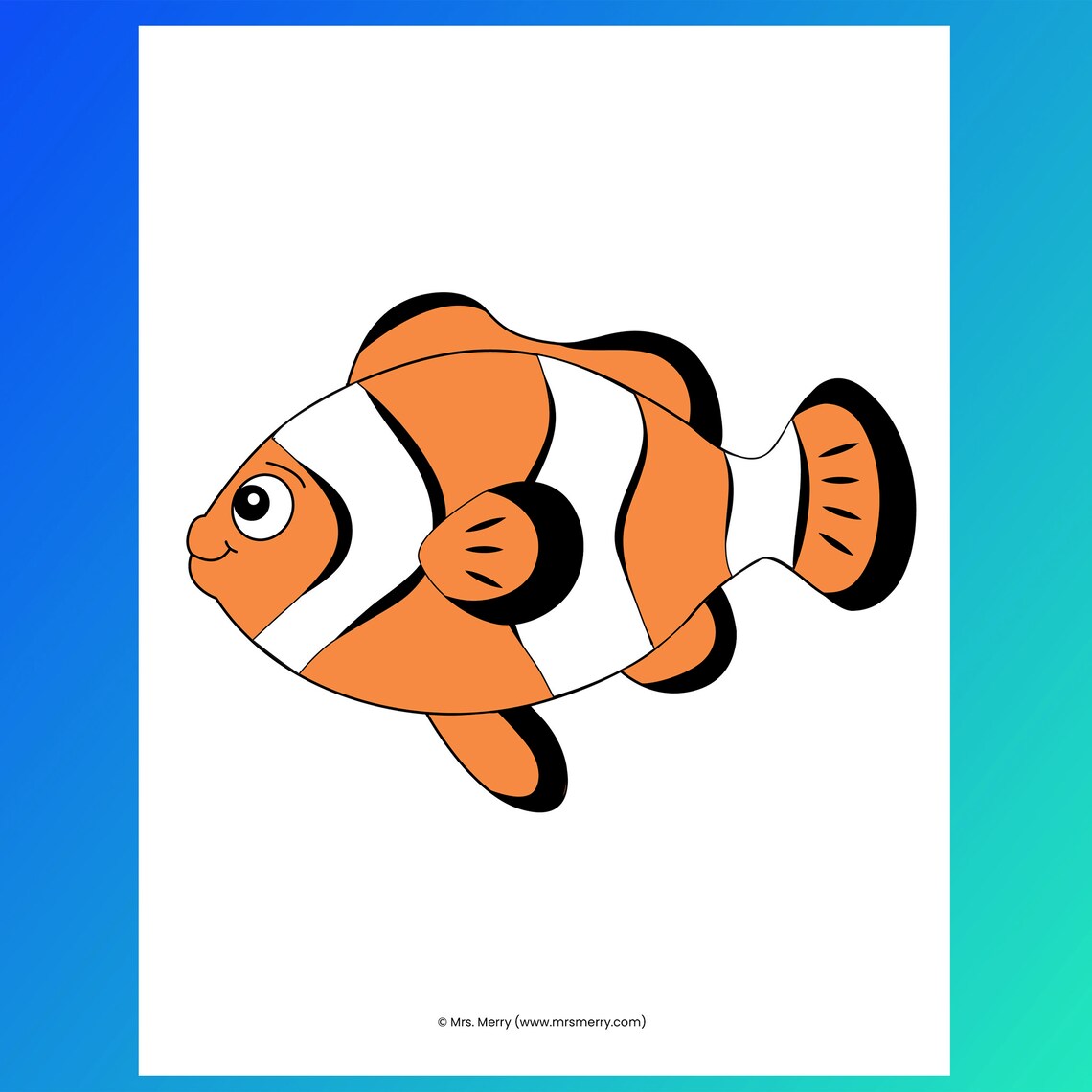 Make a Clown Fish Craft | Sea Animal Printable for Kids - Etsy