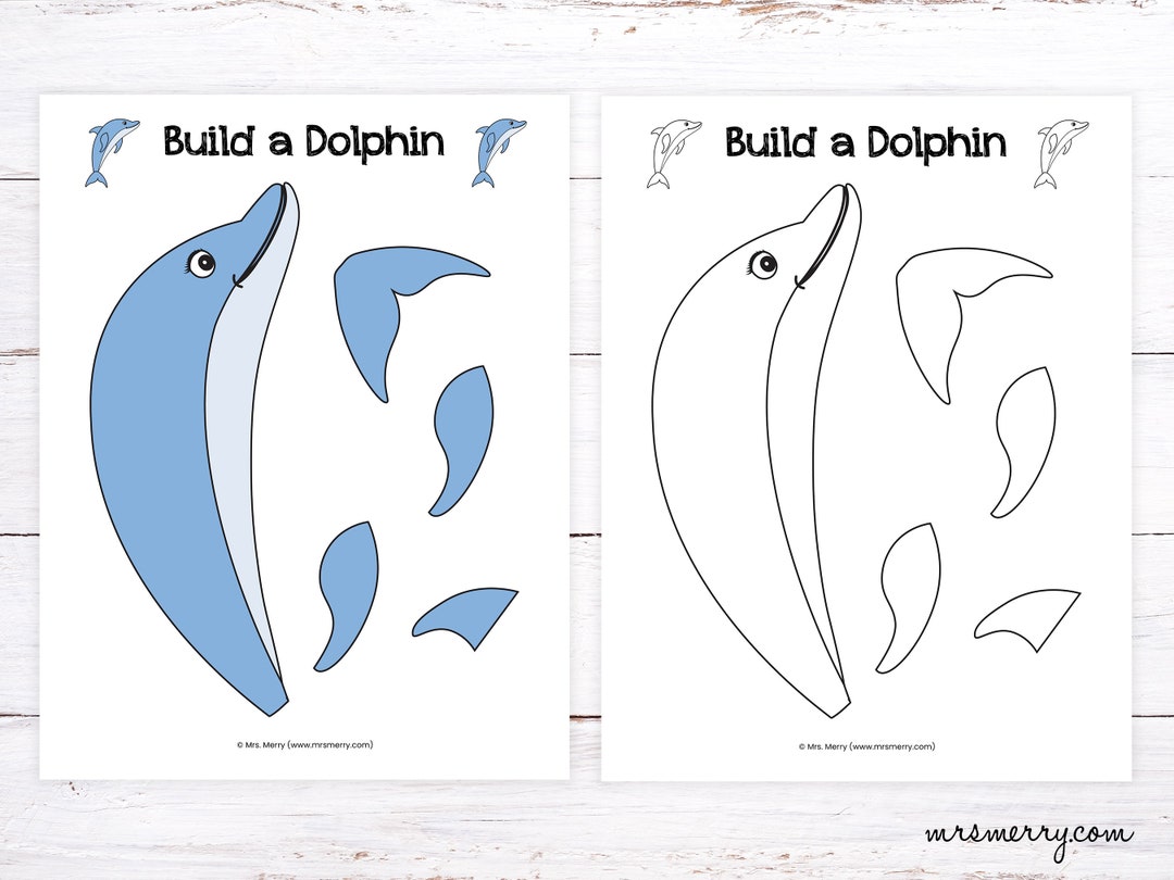Make a Dolphin Craft | Dolphin Printable Activity for Kids - Etsy