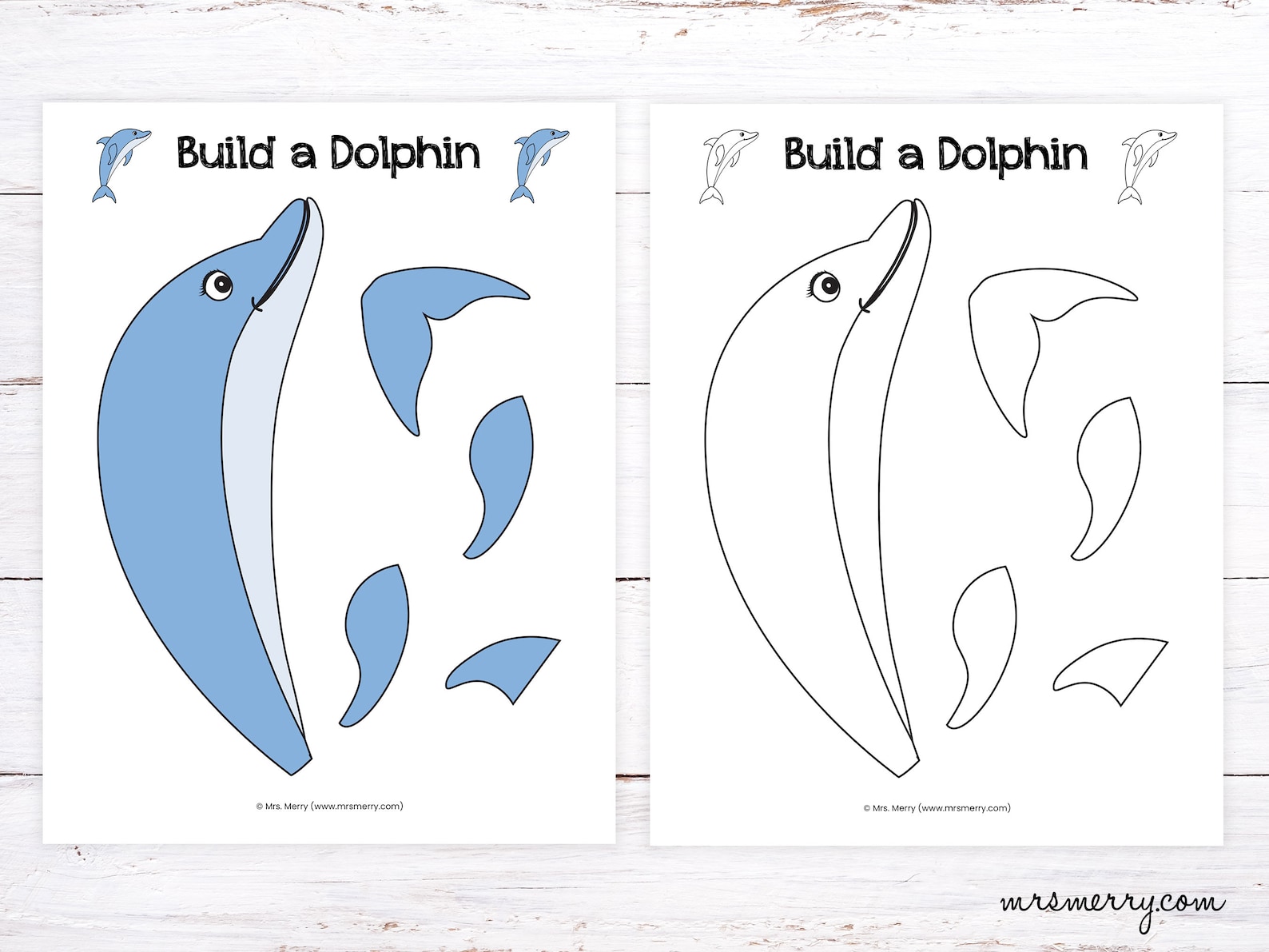 Make a Dolphin Craft | Dolphin Printable Activity for Kids - Etsy