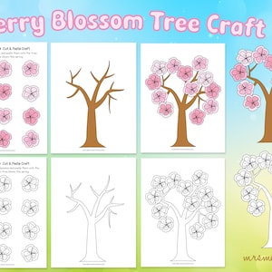 Cherry Blossom Tree Craft, Spring Craft for Kids, Spring Cut and Paste ...