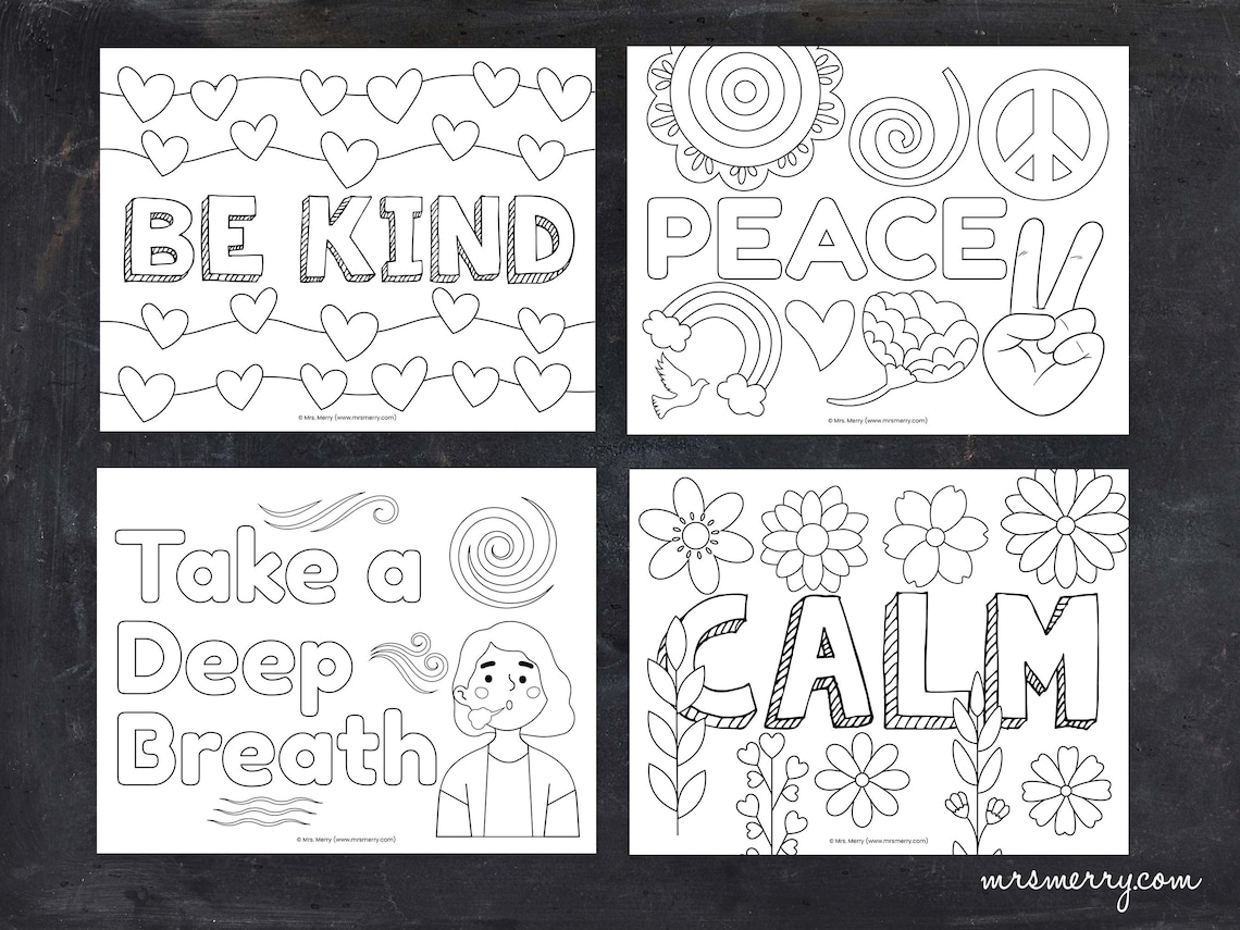 Emotions, Calming Coloring, Printable Coloring Sheets, Instant Download ...