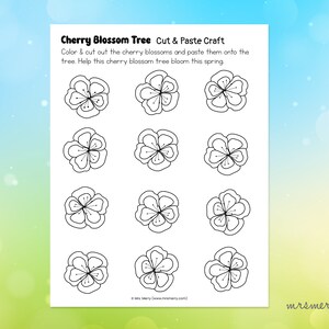Cherry Blossom Tree Craft, Spring Craft for Kids, Spring Cut and Paste ...