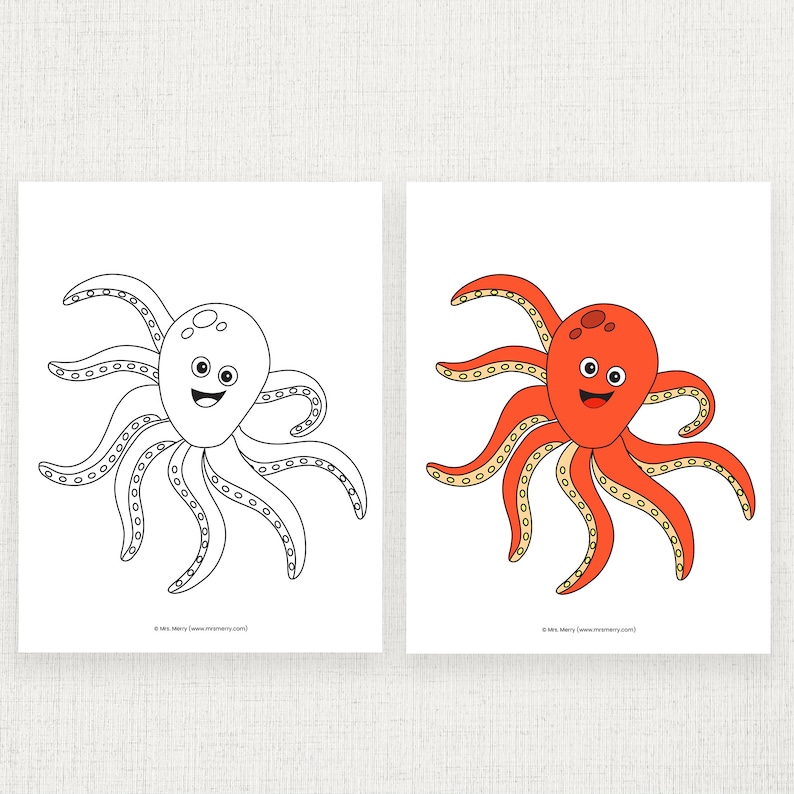 Make an Octopus Craft for Kids | Ocean Animal Printables - Etsy