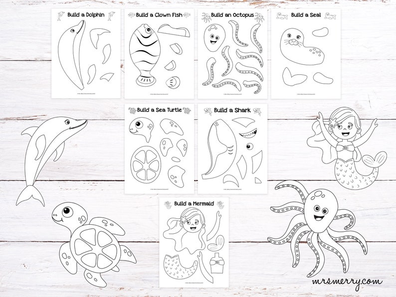 Ocean Animals Craft Kids Bundle - Etsy