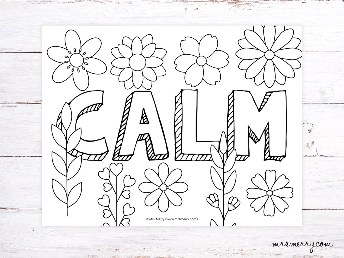 Emotions, Calming Coloring, Printable Coloring Sheets, Instant Download ...