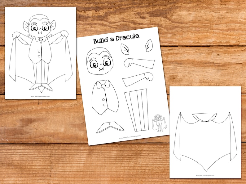 Builld a Dracula Craft | Vampire Template | Printable Halloween Craft ...