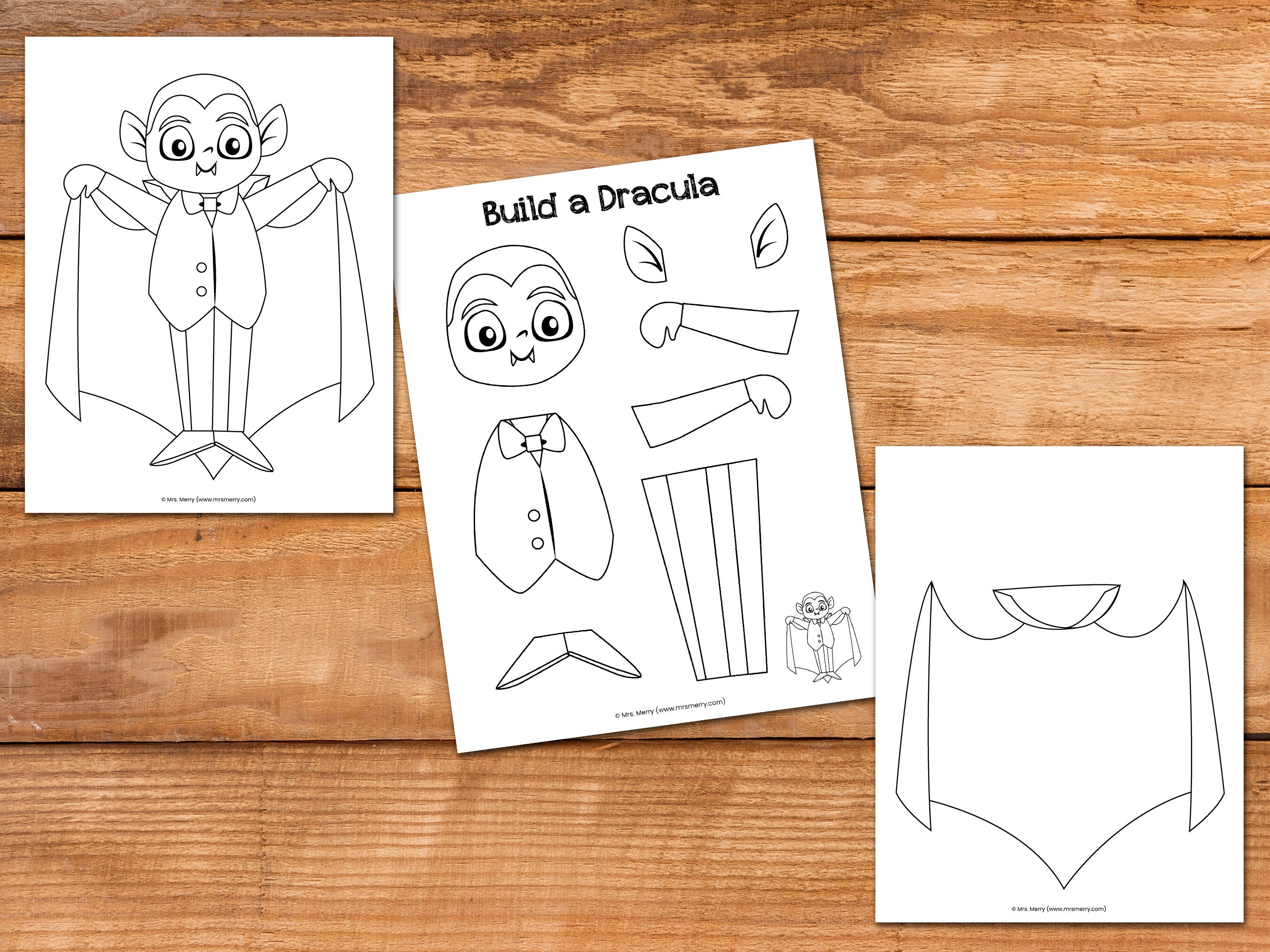 Builld a Dracula Craft | Vampire Template | Printable Halloween Craft ...