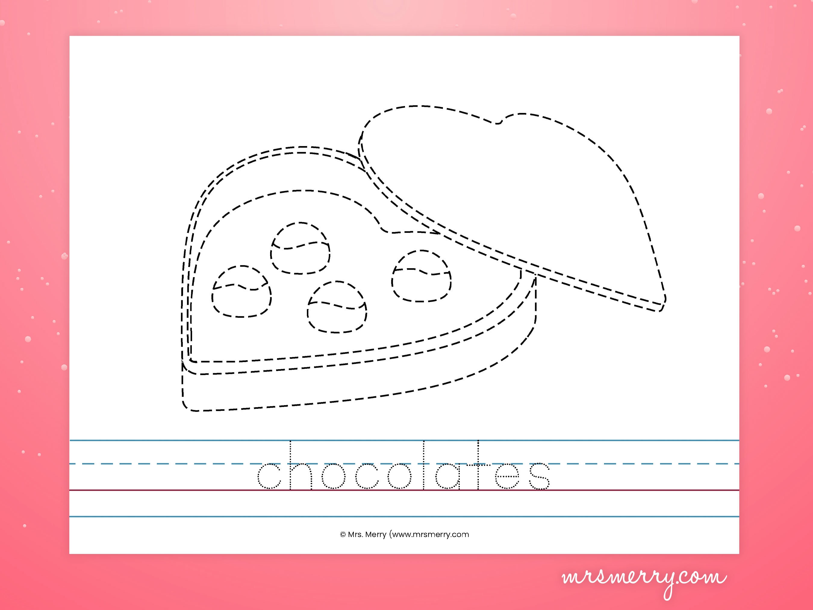 Valentine's Day Tracing Worksheets, Heart Tracing, Preschool Worksheets ...