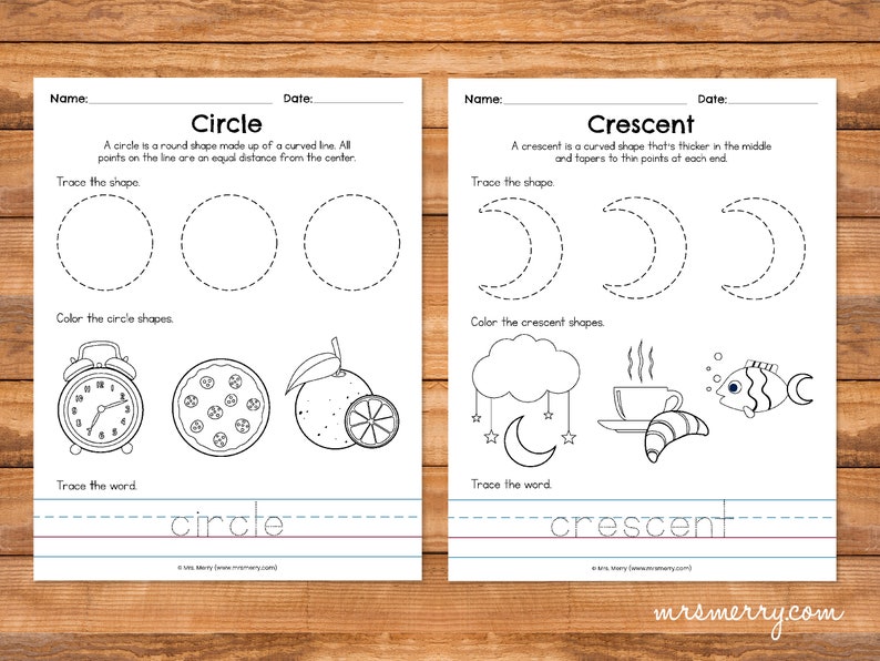16 Shape Tracing Worksheets | Shape Printables for Preschool ...