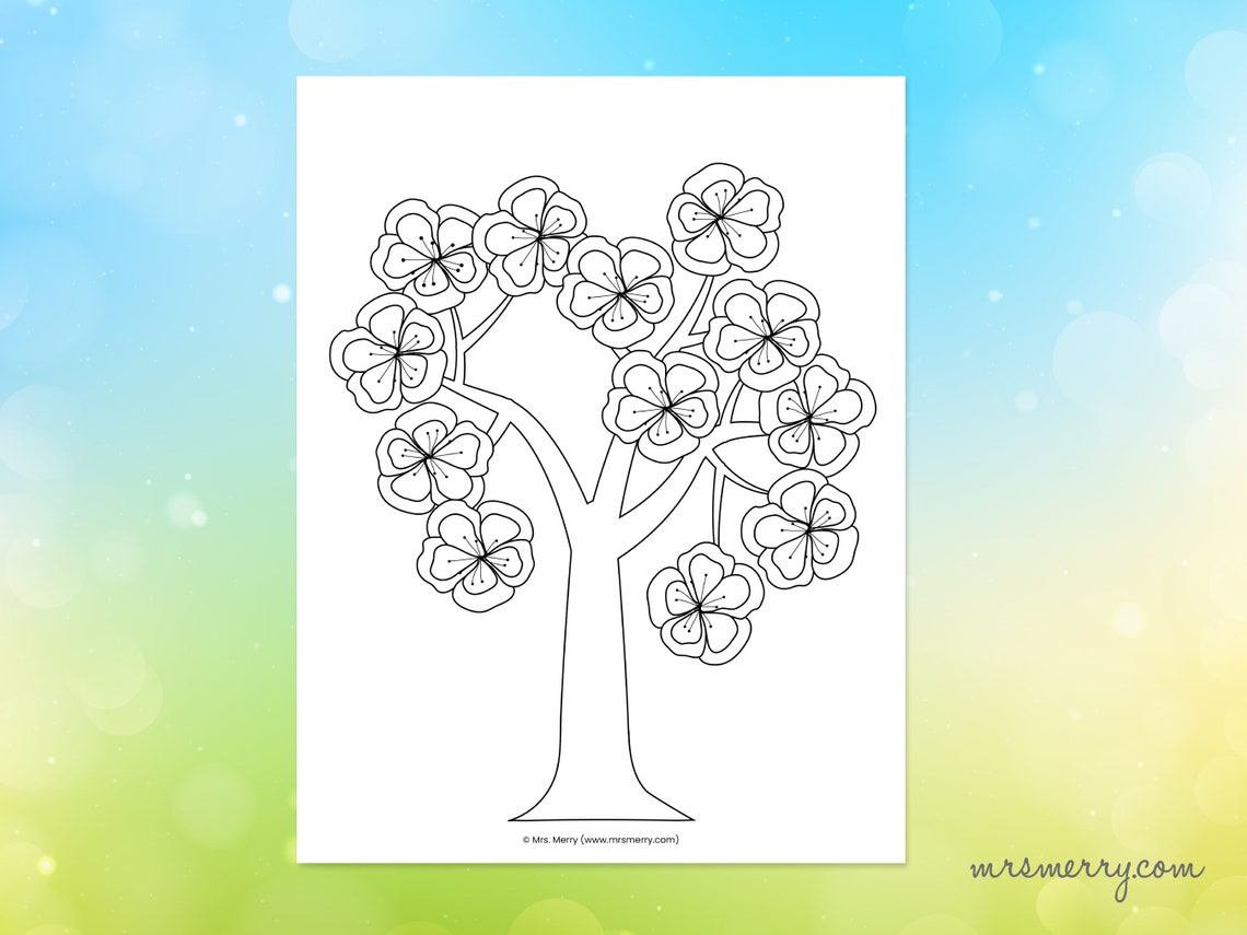 Cherry Blossom Tree Craft, Spring Craft for Kids, Spring Cut and Paste ...