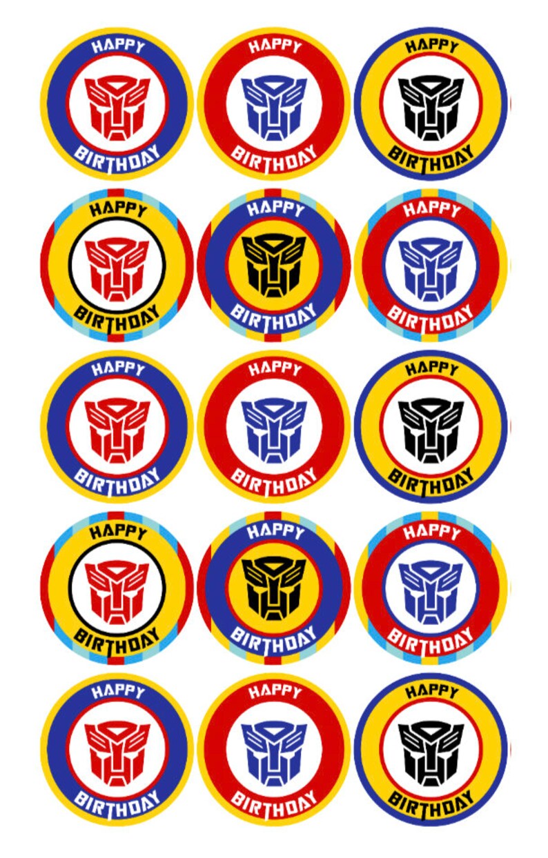 Kids Cartoon Edible Cupcake Topper, Robot Car Pre-cut Edible Icing ...