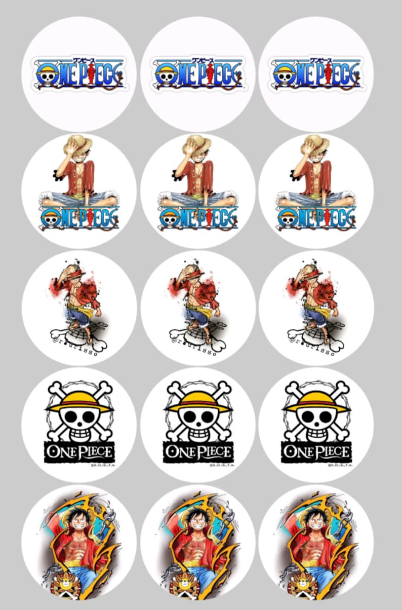 One Piece Cupcake Toppers Edible, Youth Animation Cartoon Edible ...