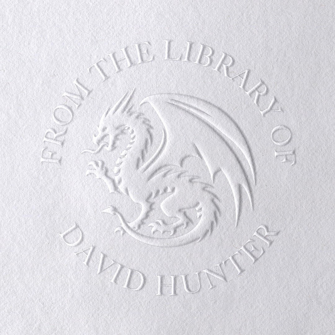 Dragon Book Embosser Personalized, Fantasy Dragon Book Plate Embosser ...